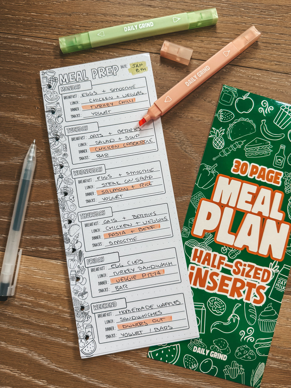 Weekly Meal Plan Insert | Travel Size